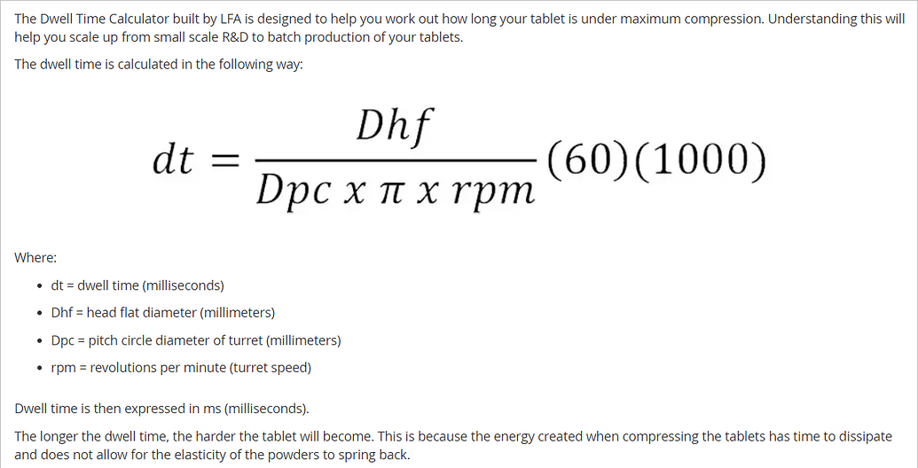 Dwell Time Calculation & it's benefits - Pharmaguideline Forum